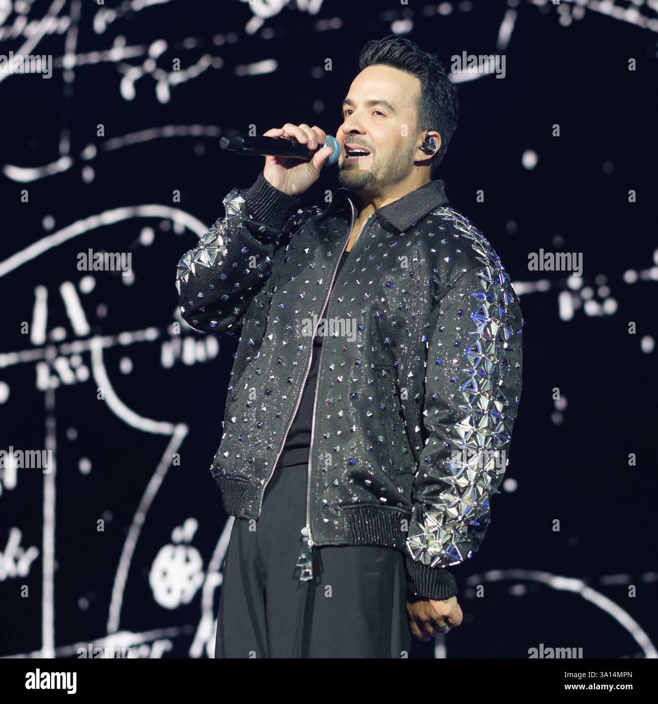 Singer Luis Fonsi actua during his concert at the Movistar Arena on ...