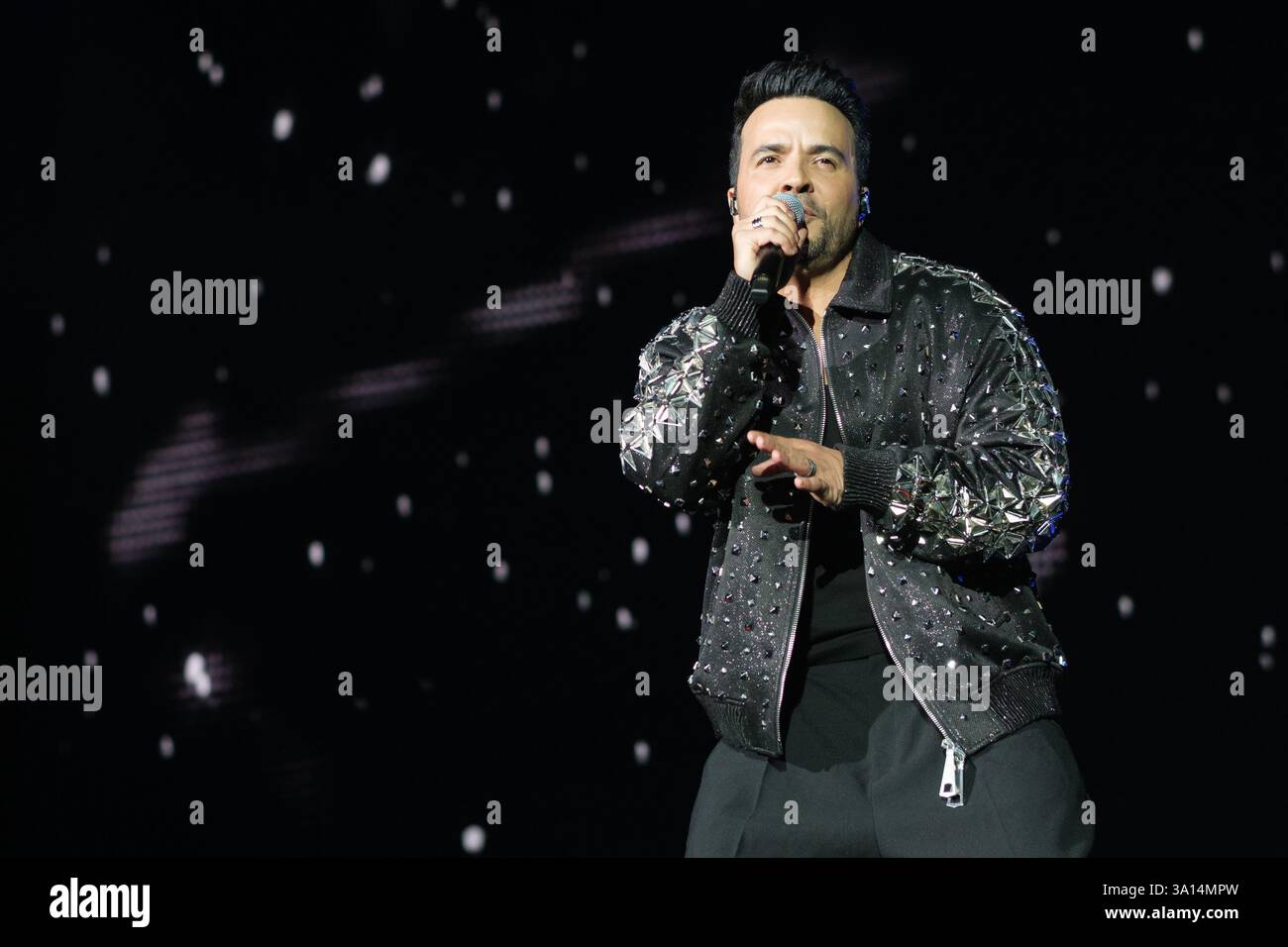 Singer Luis Fonsi actua during his concert at the Movistar Arena on ...