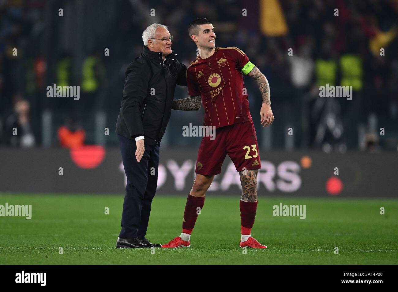 Claudio Ranieri coach of A.S. Roma and Gianluca Mancini of A.S. Roma ...