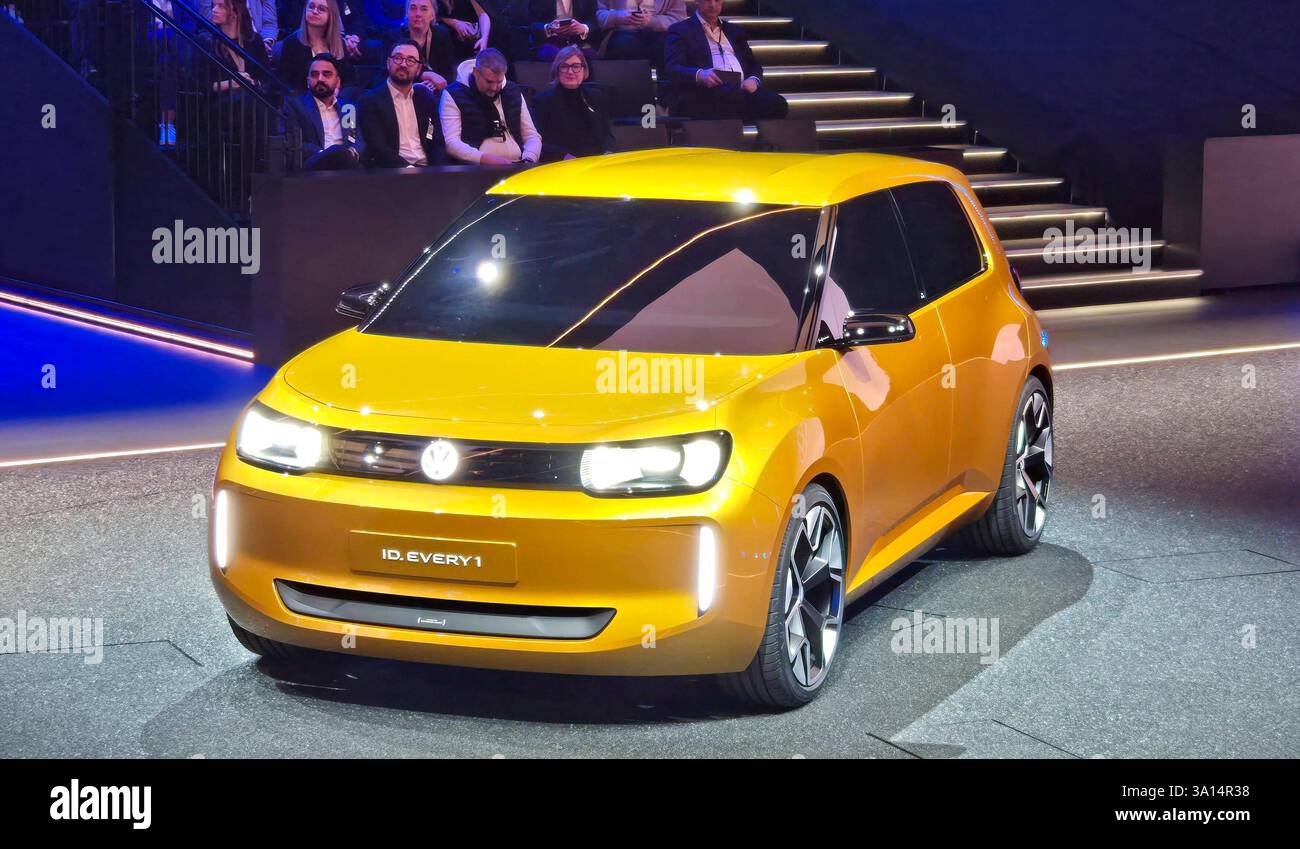 Duesseldorf, Germany - March 05, 2025: World Premiere of ID. EVERY1, Volkswagen is providing a ...