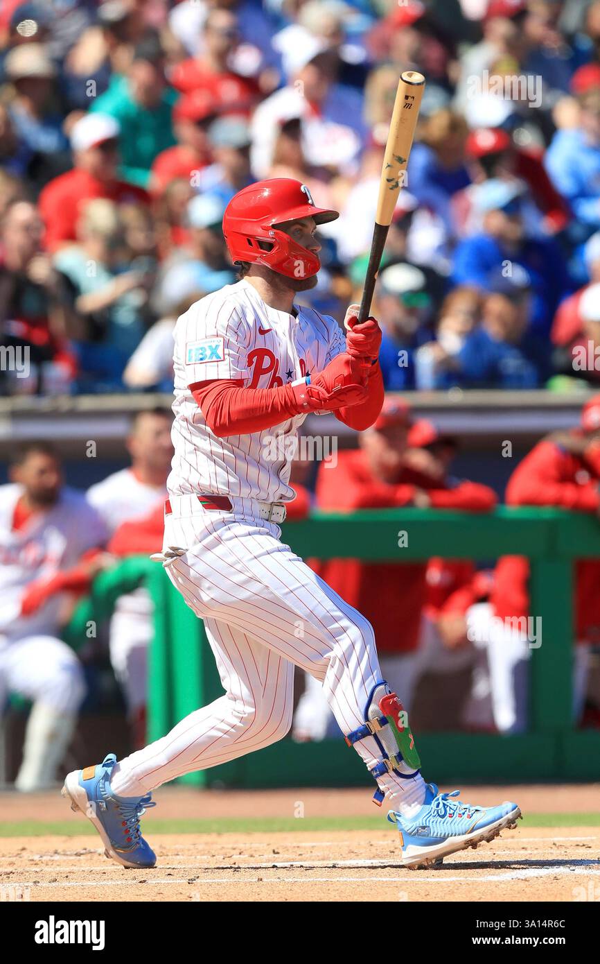 CLEARWATER, FL - MARCH 06: Philadelphia Phillies Infielder Bryce Harper ...