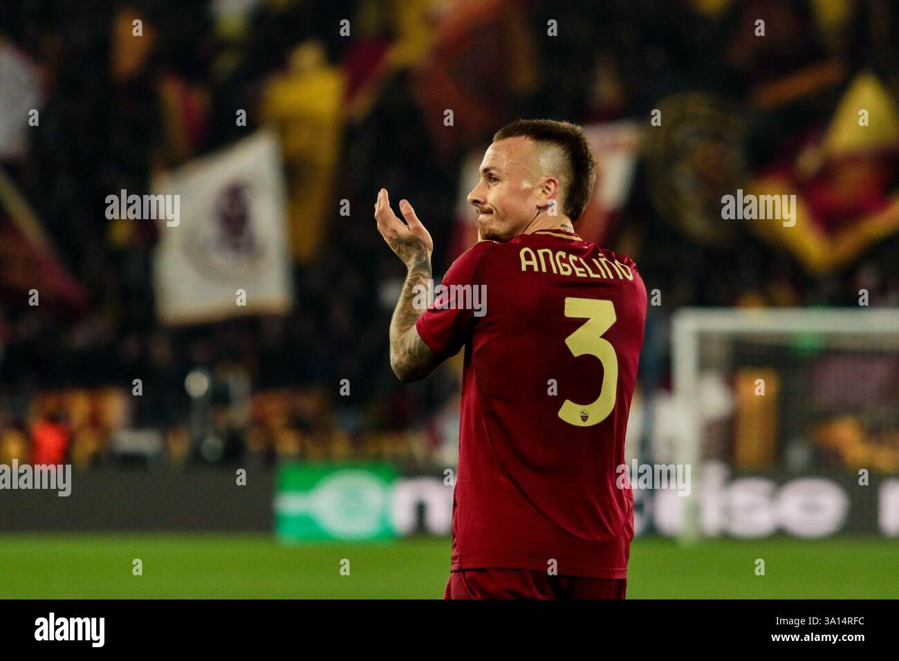 Rome, Italy. 06th Mar, 2025. Angelino of AS Roma during AS Roma vs ...