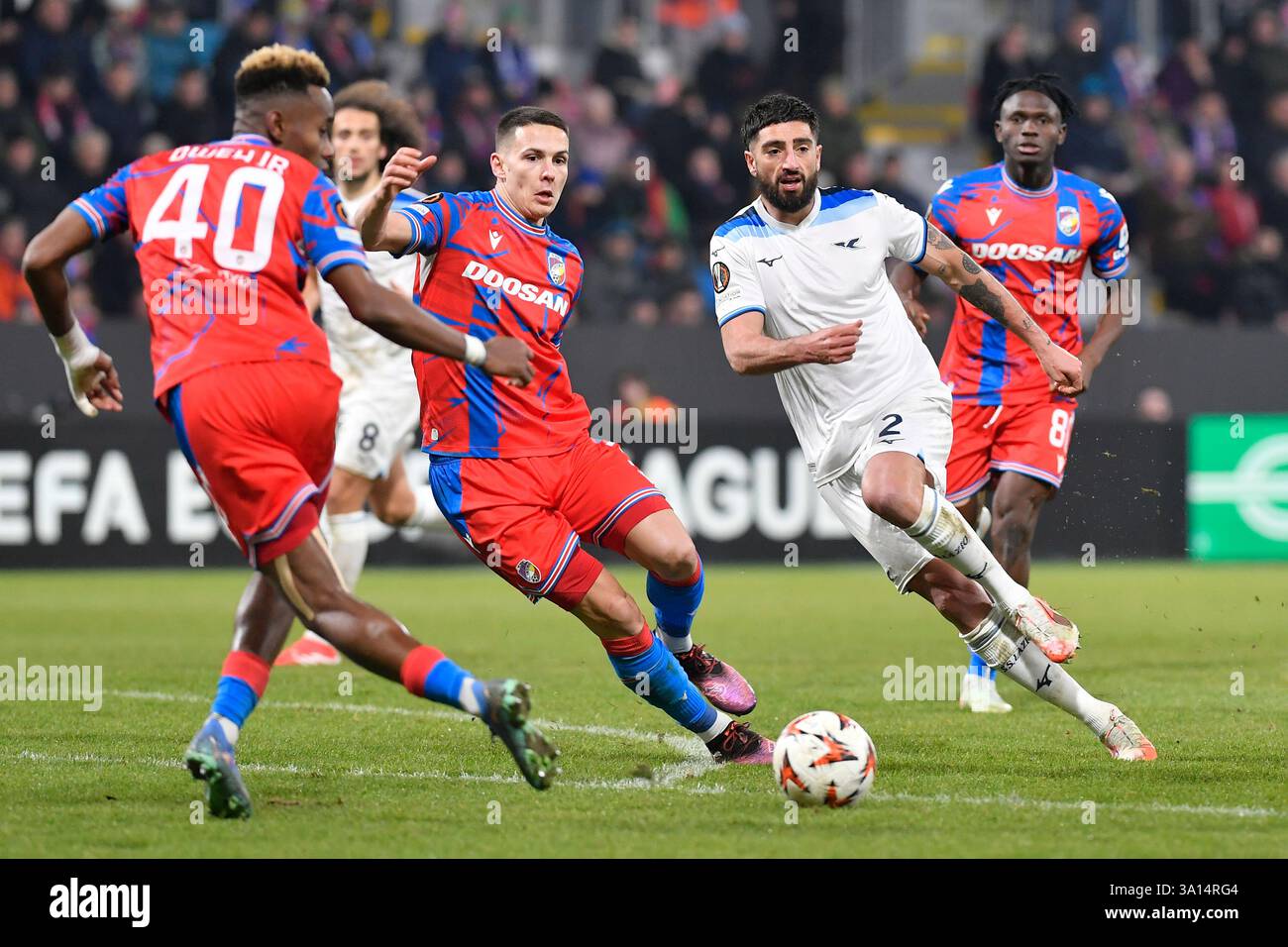 L-R Sampson Dweh (Plzen), Svetozar Markovic (Plzen), Samuel Gigot ...