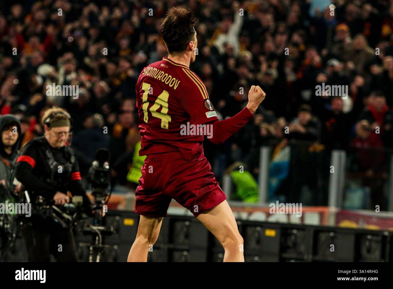 Rome, Italy. 06th Mar, 2025. Eldor Shomurodov of AS Roma goal ...