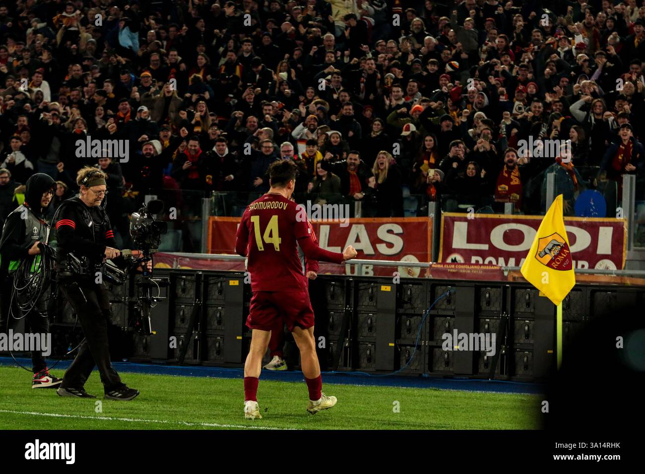 Rome, Italy. 06th Mar, 2025. Eldor Shomurodov of AS Roma goal ...