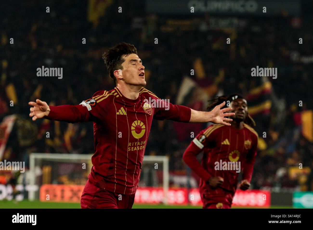 Rome, Italy. 06th Mar, 2025. Eldor Shomurodov of AS Roma goal celebrations during AS Roma vs ...