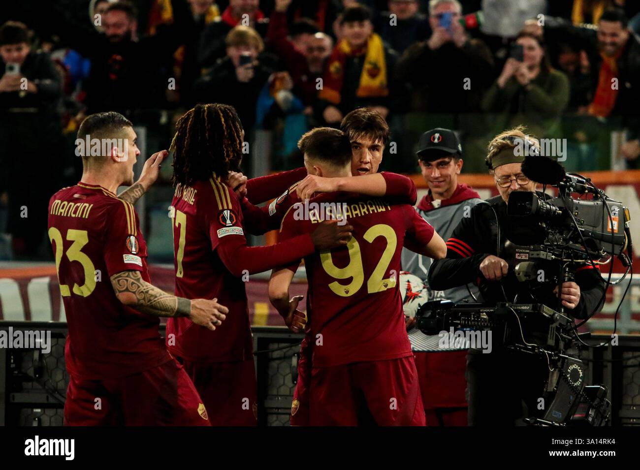 Rome, Italy. 06th Mar, 2025. Eldor Shomurodov of AS Roma goal celebrations during AS Roma vs ...