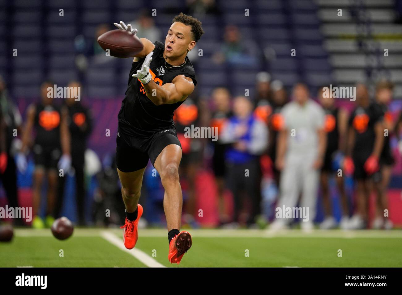 San Jose State wide receiver Nick Nash runs a drill at the NFL football ...