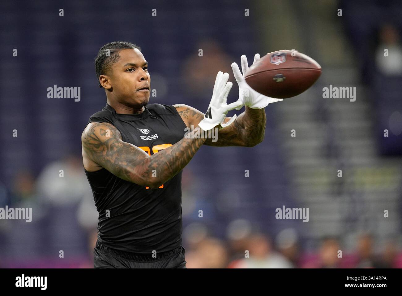 Georgia wide receiver Dominic Lovett runs a drill at the NFL football ...