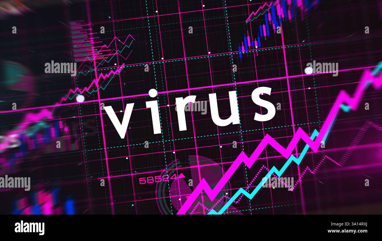 Virus pandemic crisis charts and graphs diagram concept 3d illustration ...