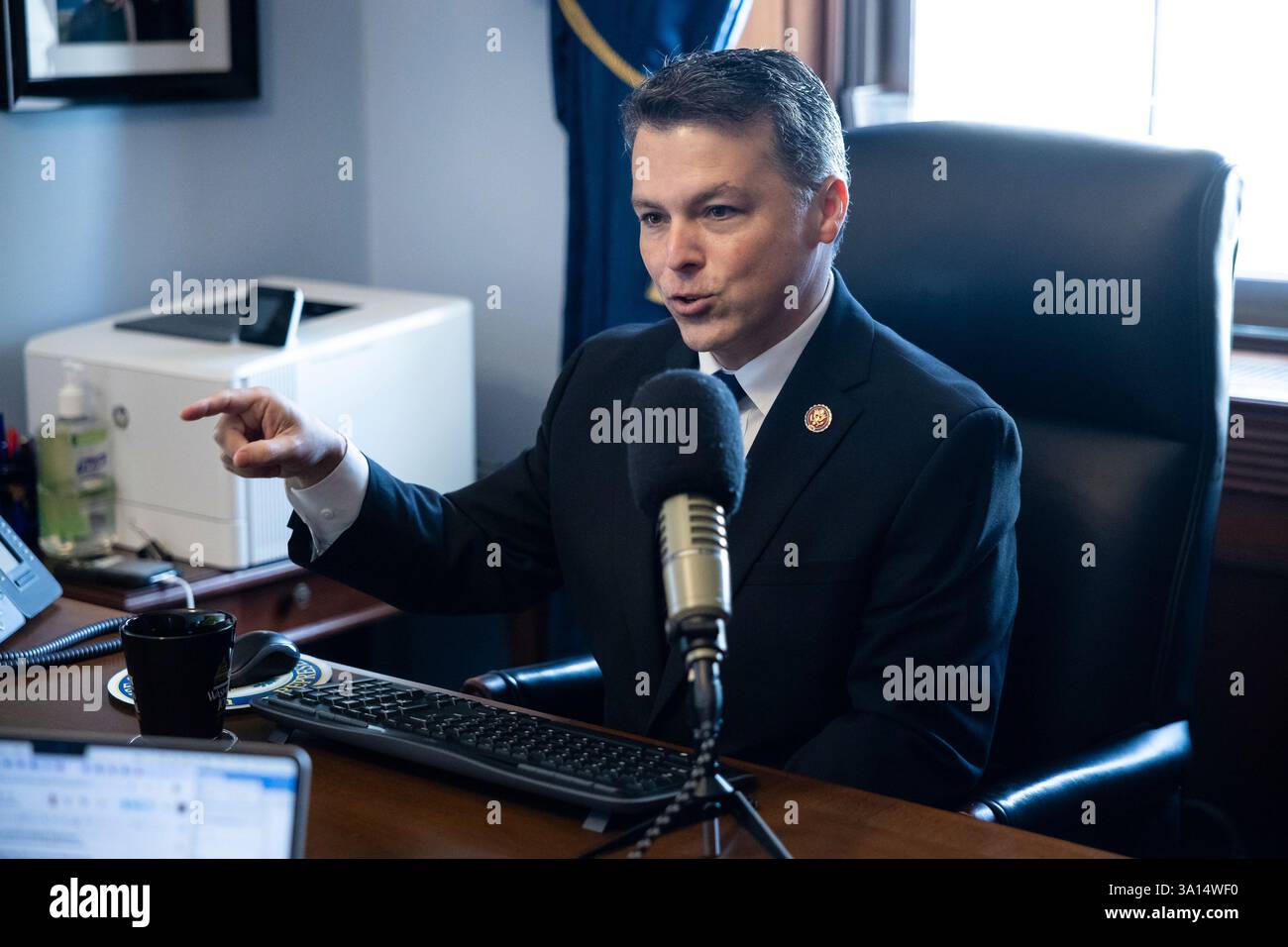 Rep. Brendan Boyle (D-Pa.) gives an interview to POLITICO in his office ...