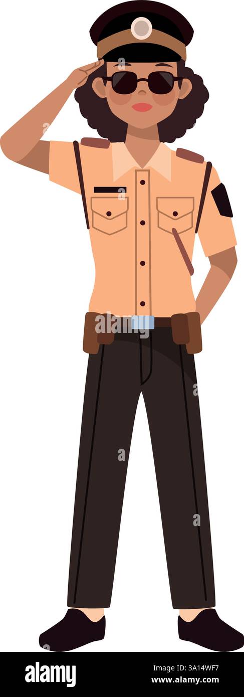 Indian Police Officer Patrolling Stock Vector Image & Art - Alamy