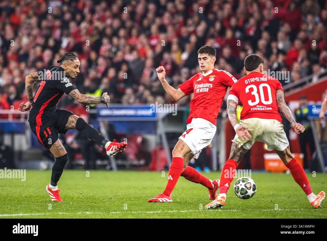 Raphael Dias Belloli, known as Raphinha of FC Barcelona seen in action ...