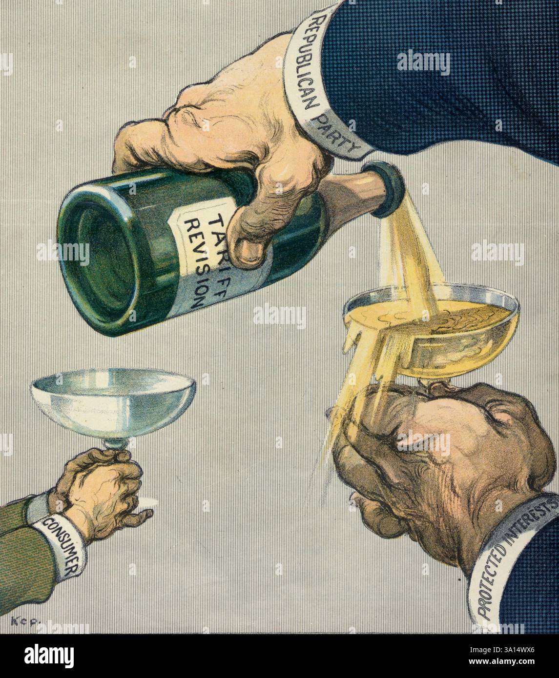 Here's How! - 1908 cartoon about Tariffs by J Keppler Jr. Depicts a ...