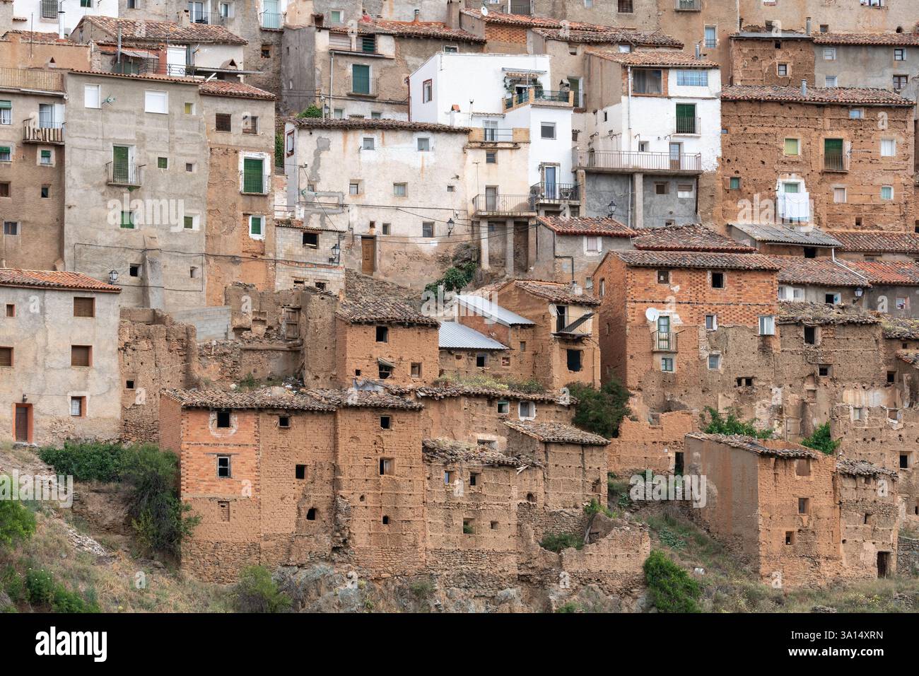 MOROS, SPAIN - JULY 06, 2021: Detail view of the village of Moros and ...