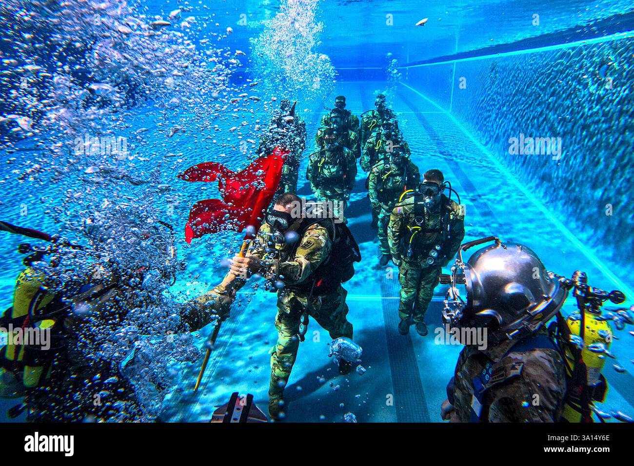 Hawaii, USA. 21st Feb, 2025. Army divers assigned to the 7th Engineer ...