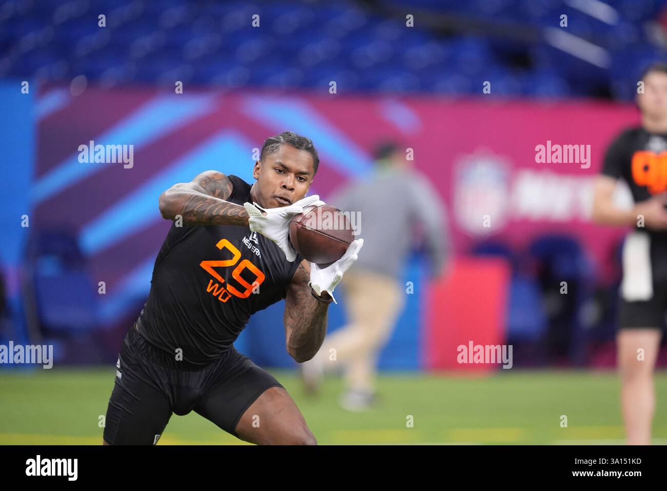 Georgia wide receiver Dominic Lovett runs a drill at the NFL football ...