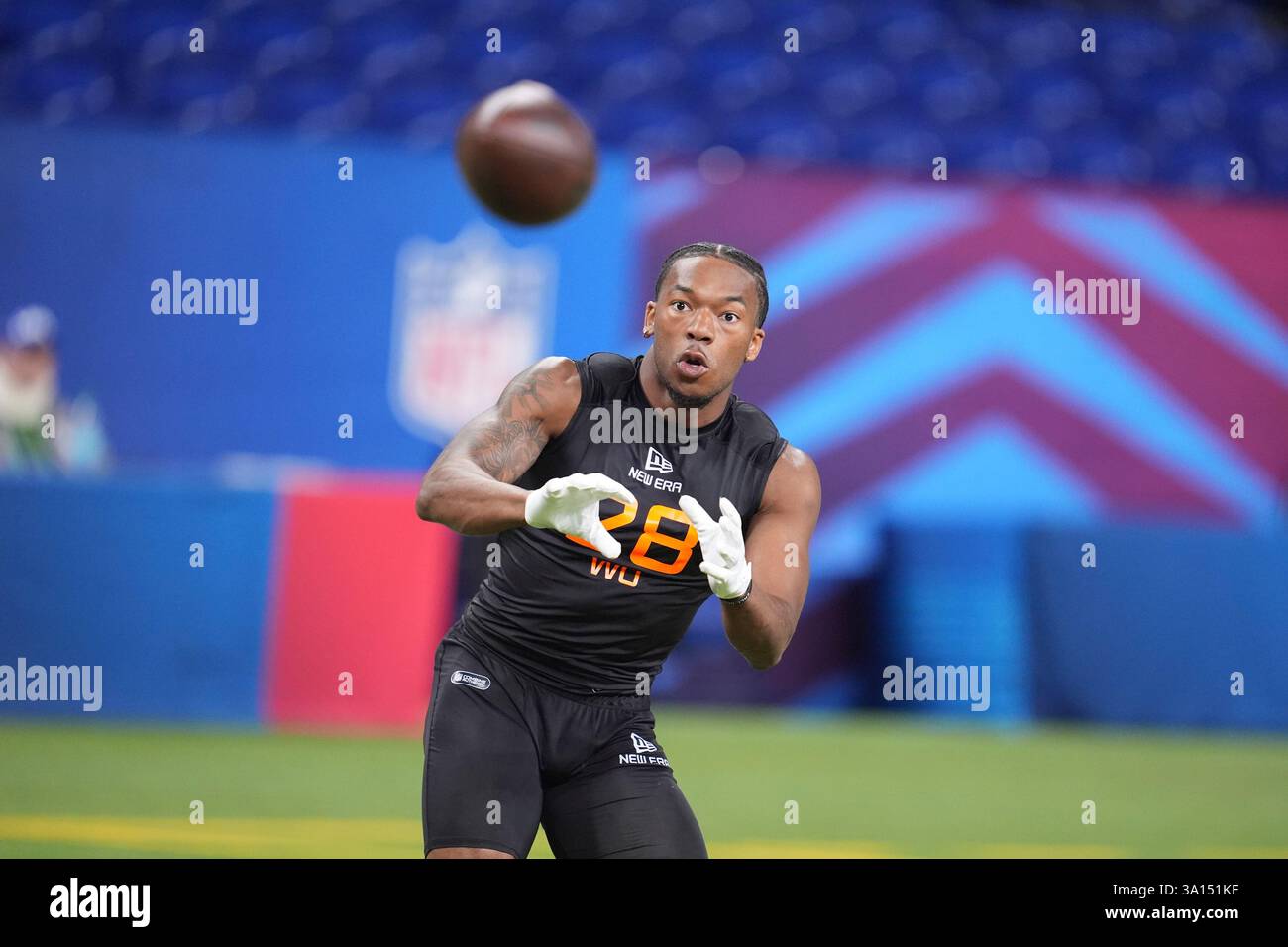 Virginia Tech wide receiver Jaylin Lane runs a drill at the NFL ...
