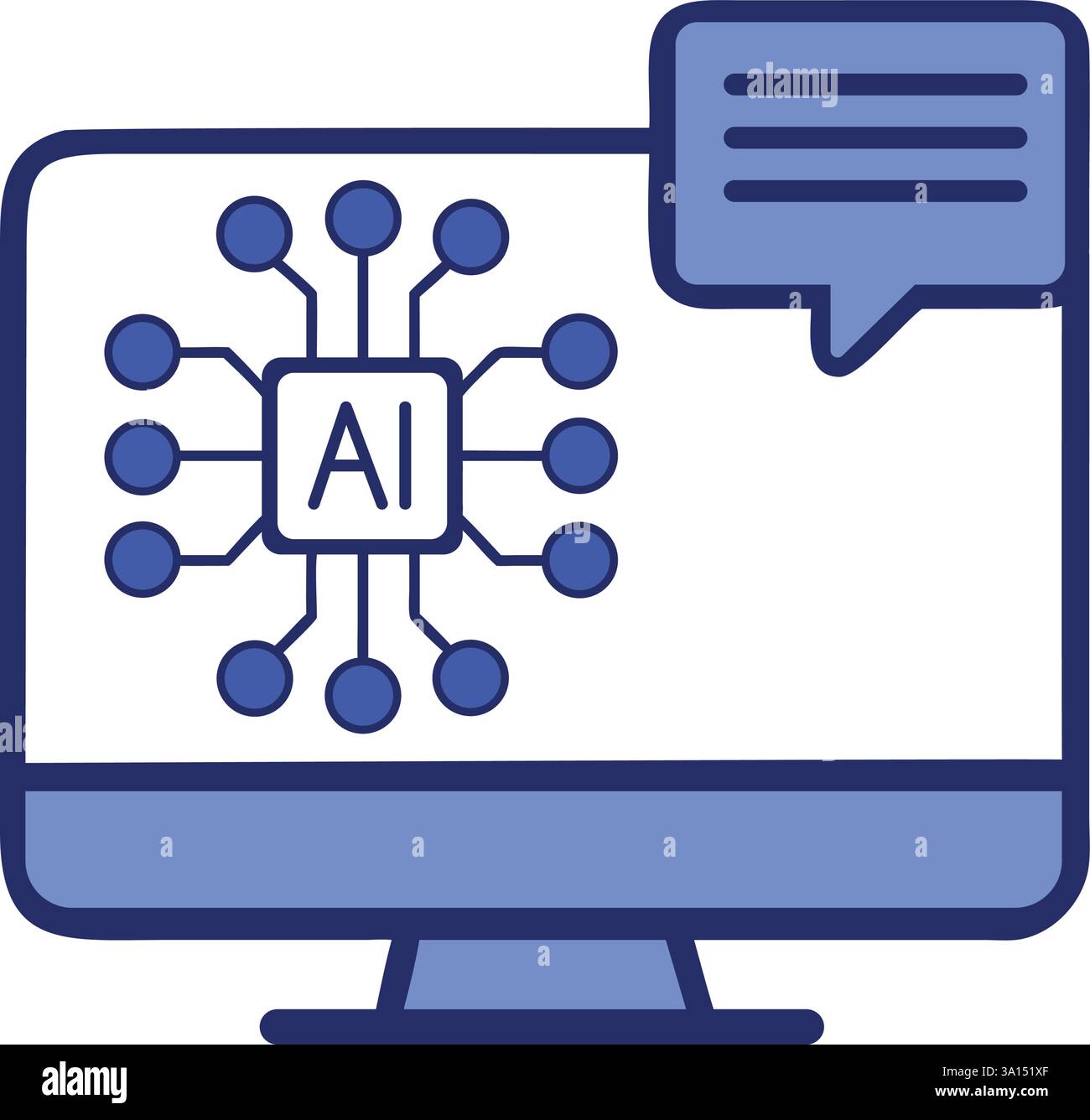 AI Chatbot Computer Digital Interface Vector Stock Vector Image & Art ...