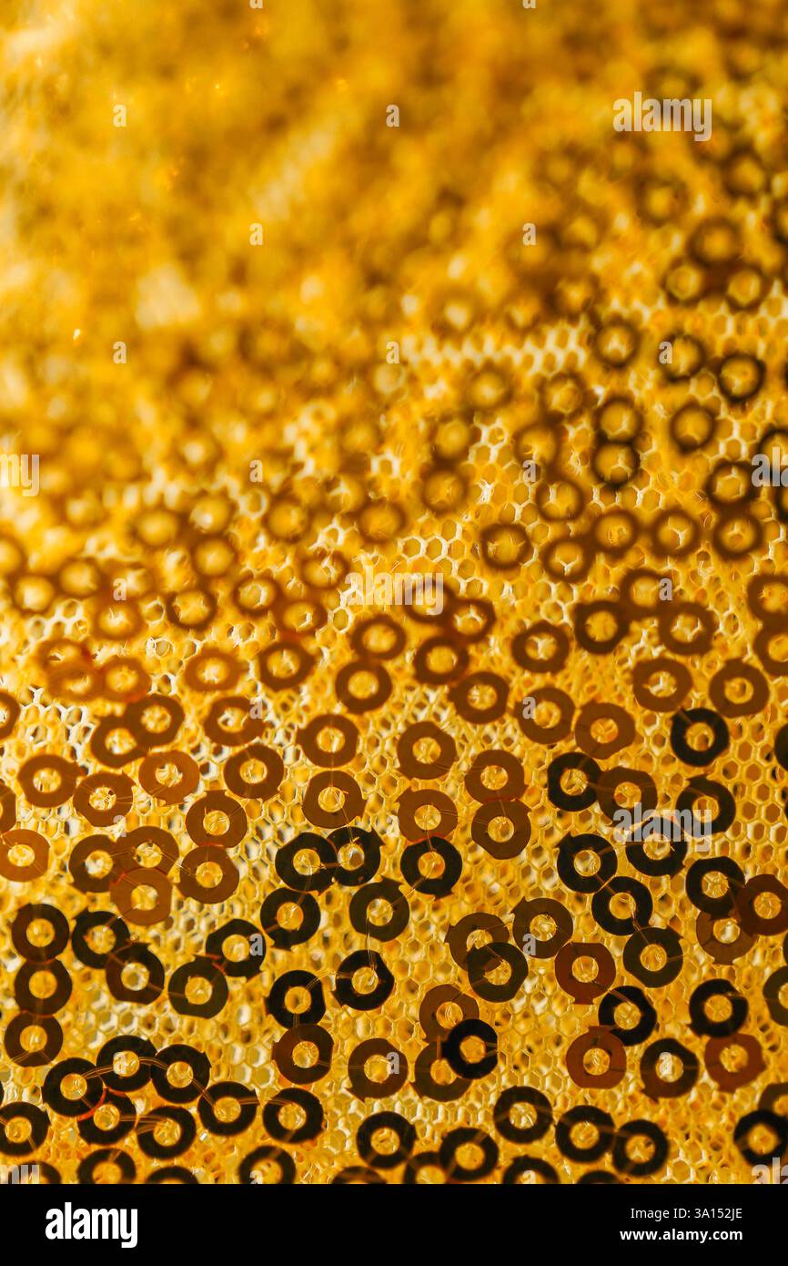 Gold Sequin Fabric.Golden Sequin Pattern Stock Photo - Alamy