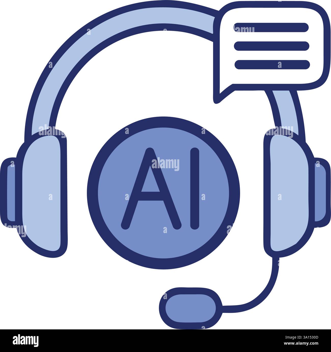 AI Chatbot Headset Support Vector Stock Vector Image & Art - Alamy