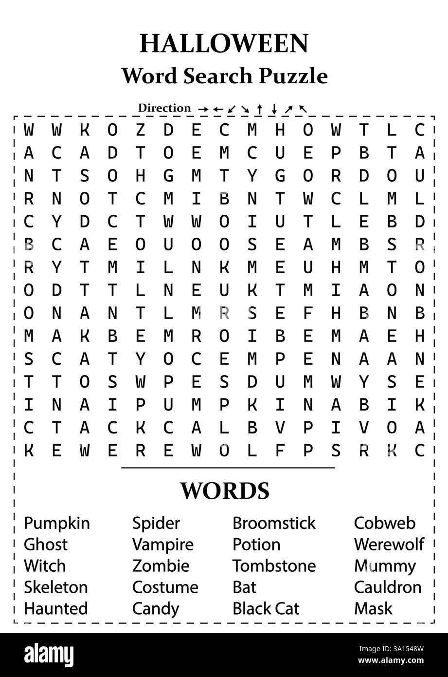 Fun and Spooky Halloween Word Search Puzzle for Kids, Teens, and Adults ...