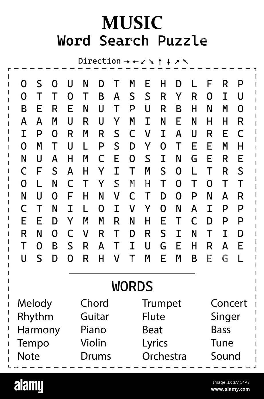 Music Word Search 15x15 Puzzle Game for Kids, Teens & Adults - Fun and ...