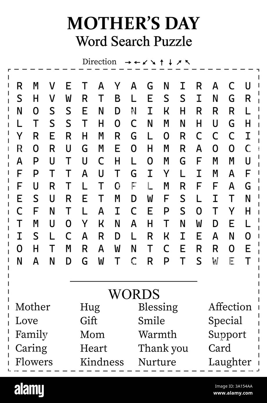 Mother's Day Word Search 15x15 Puzzle Game for Kids, Teens & Adults ...