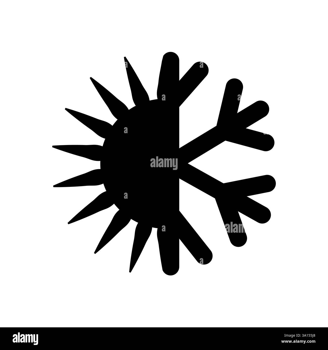 Weather dual symbol. Hot cold contrast. Climate temperature balance ...