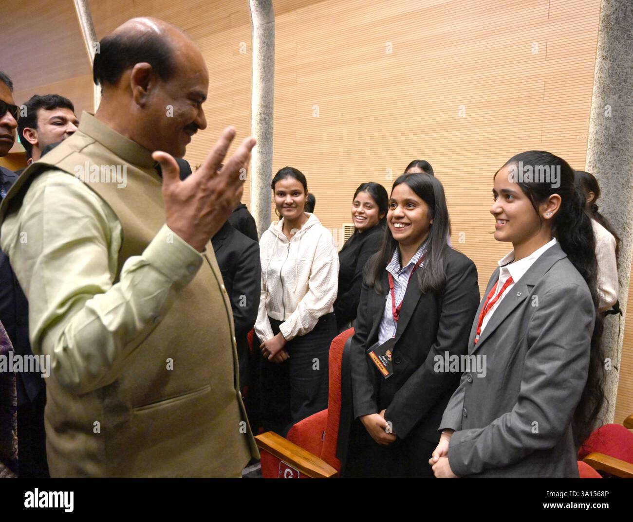 NEW DELHI, INDIA - MARCH 6: Lok Sabha Speaker Om Birla Interact with ...