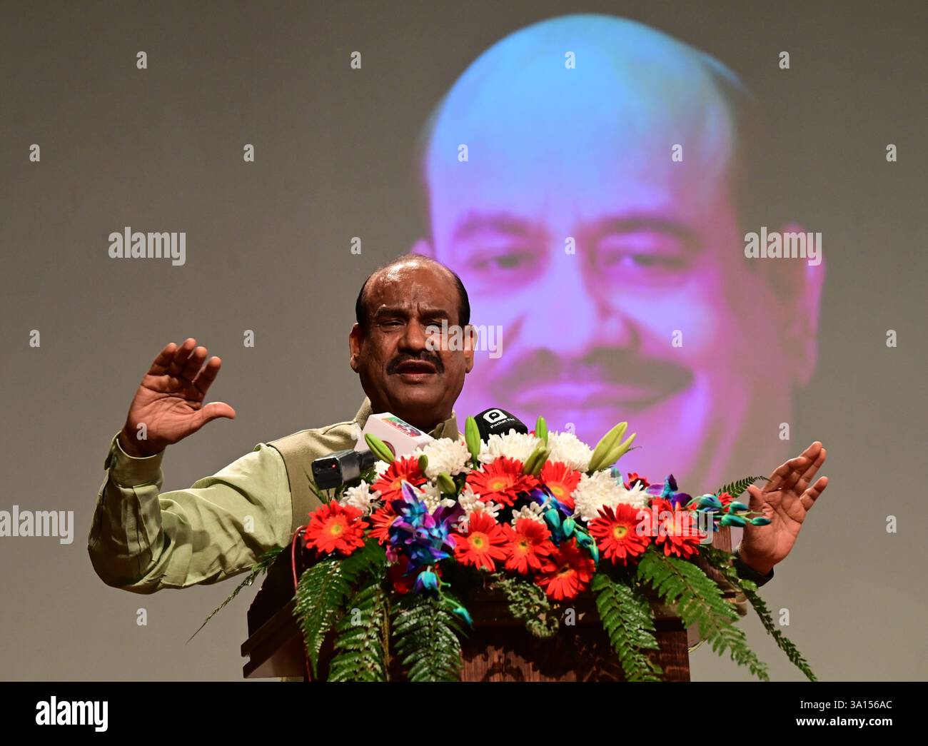NEW DELHI, INDIA - MARCH 6: Lok Sabha Speaker Om Birla address SRCC ...