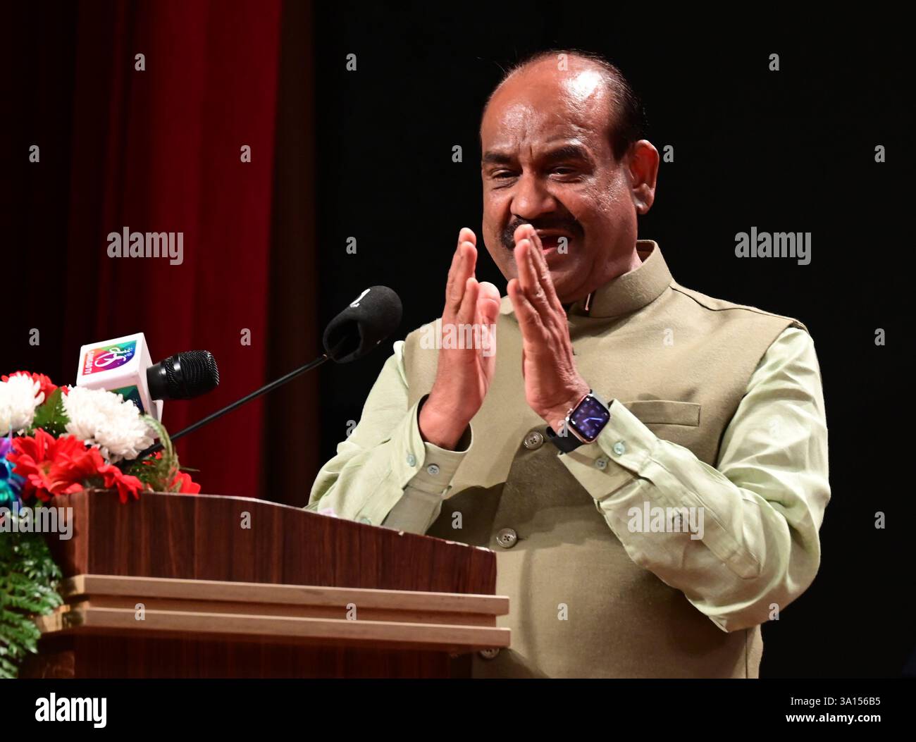 NEW DELHI, INDIA - MARCH 6: Lok Sabha Speaker Om Birla address SRCC ...