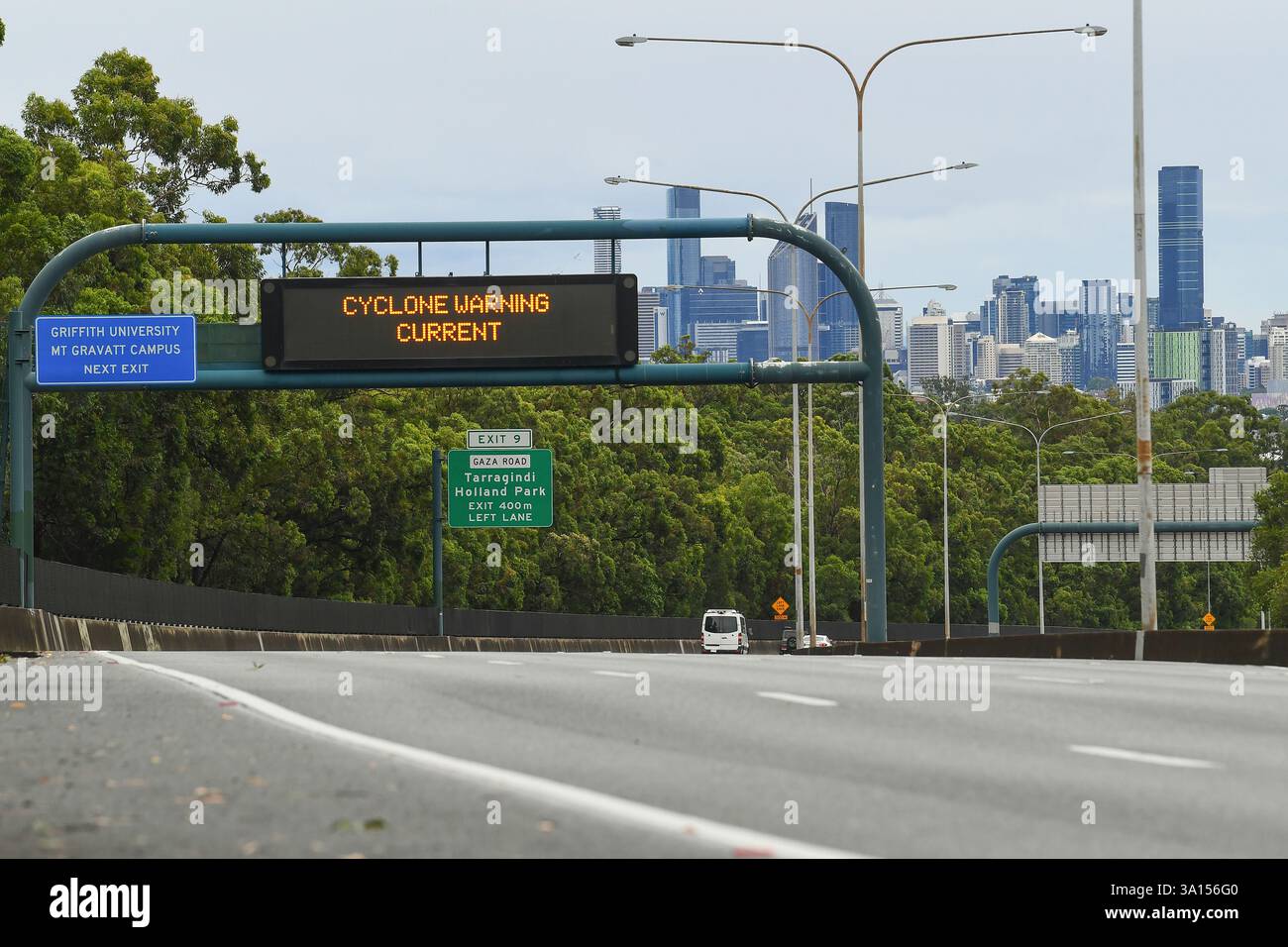 An empty freeway in Brisbane, Queensland, Friday, March 7, 2025. A ...