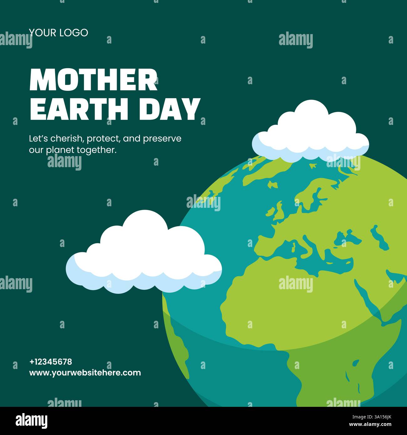 World Earth Day Campaign Illustration in a Flat Cartoon Background ...
