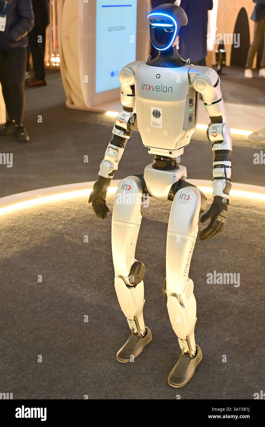 View of the Invelon Robotics brand robot during the Mobile World ...