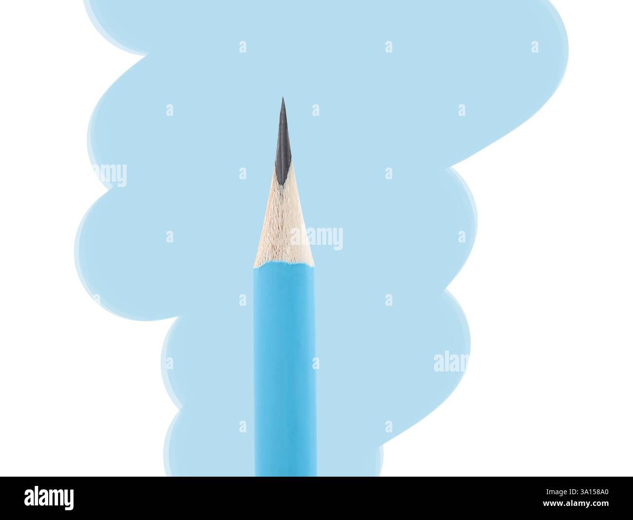 Creative poster. Pencil and light blue stroke on white background Stock ...