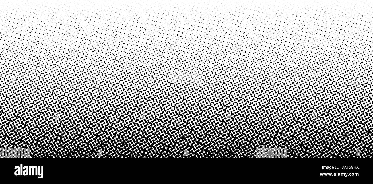 Black halftone gradient background. Fading overlapping dotted halftone ...