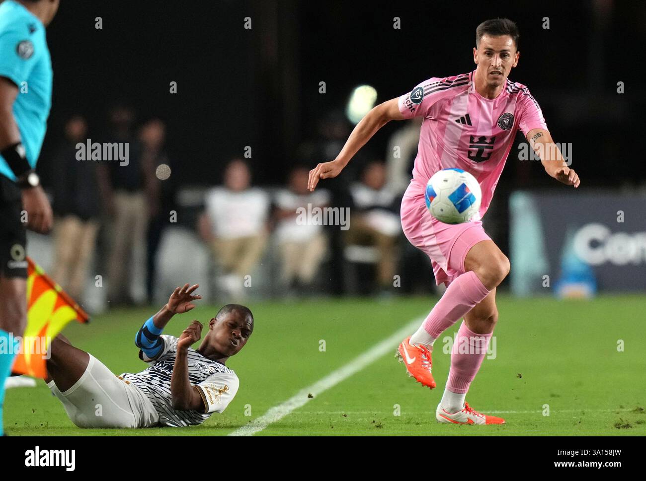 Inter Miami forward Tadeo Allende, right, goes for the ball as Cavalier ...