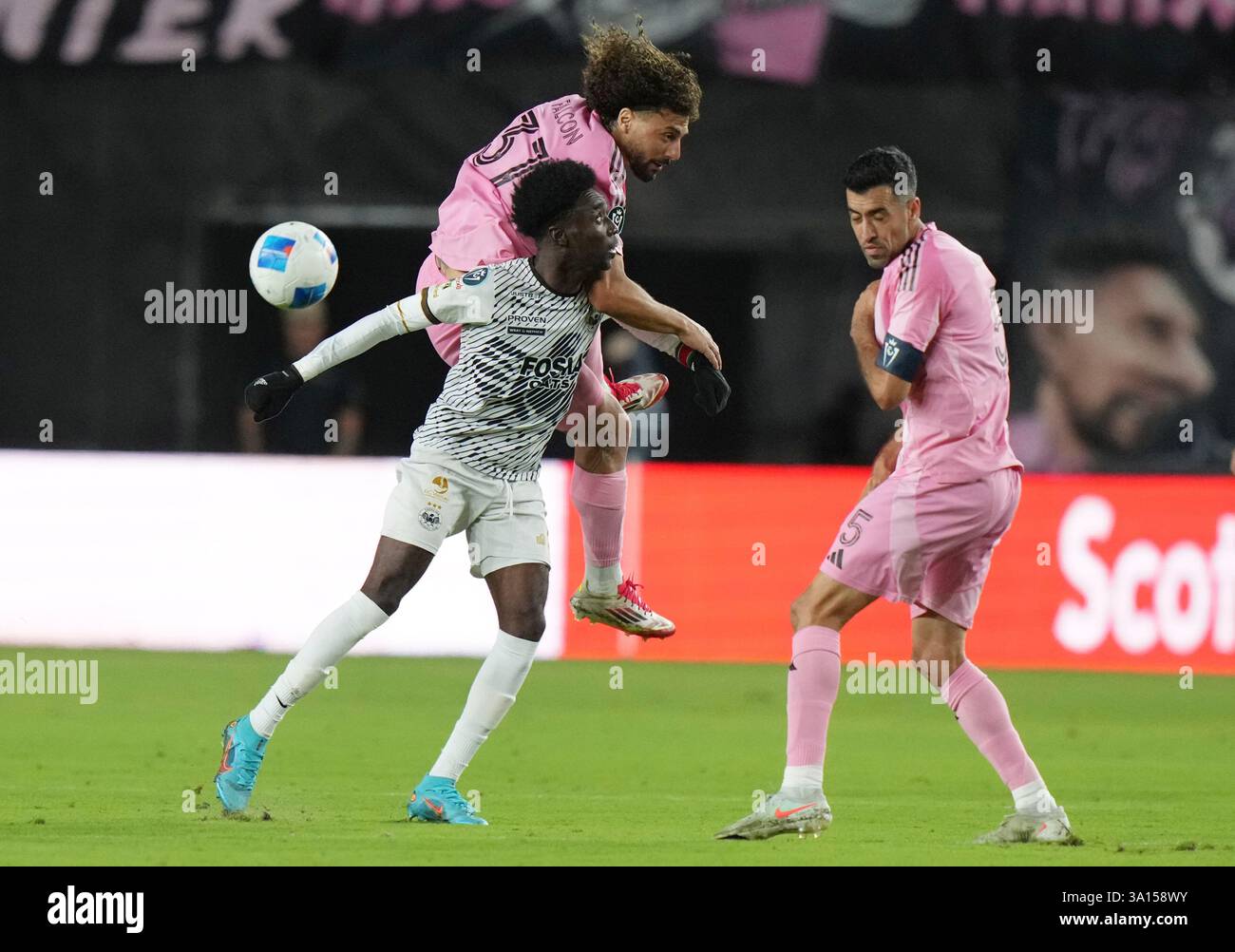 Inter Miami defender Maximiliano Falcón (37) heads the ball against ...