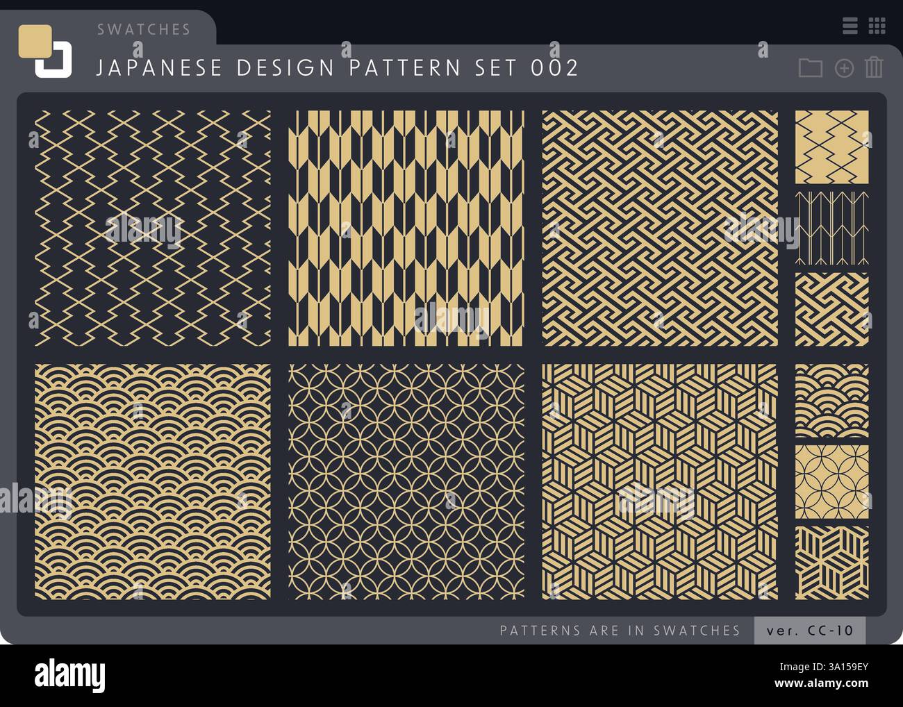 seamless Japanese pattern set series 002. pattern is registered in ...