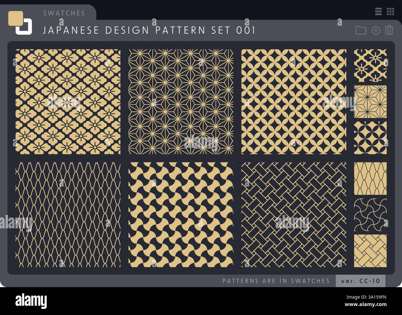 seamless Japanese pattern set series 001. pattern is registered in ...