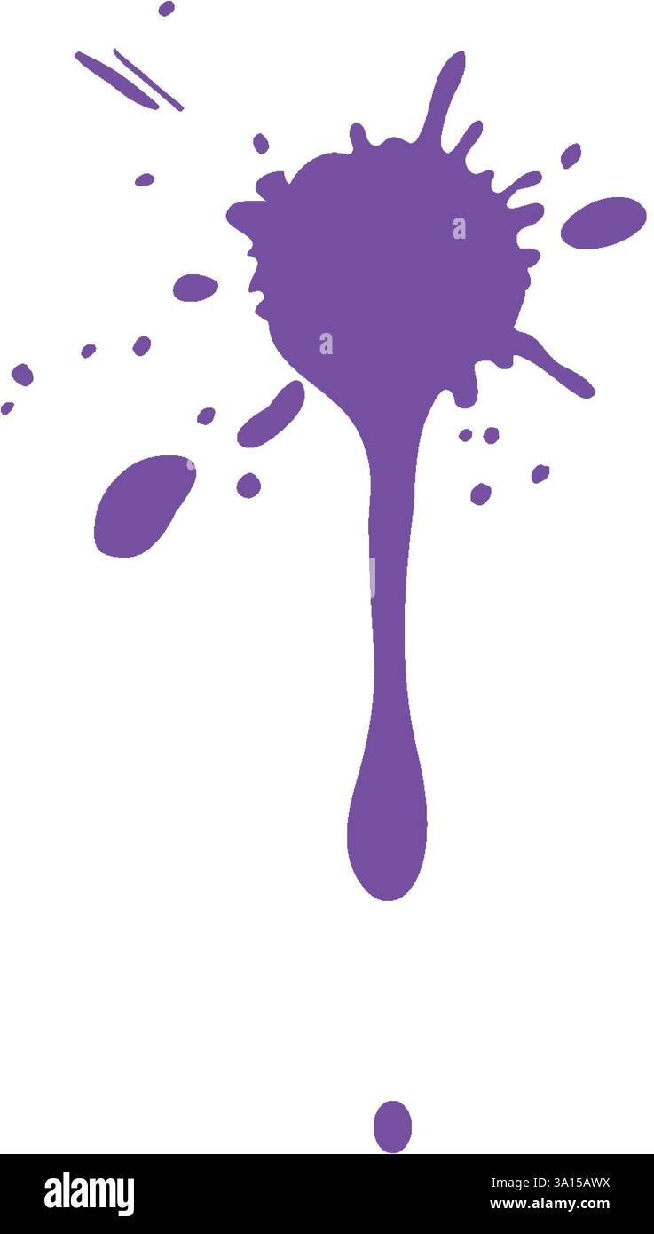 Dynamic vector illustration of a purple paint splash, showcasing ...