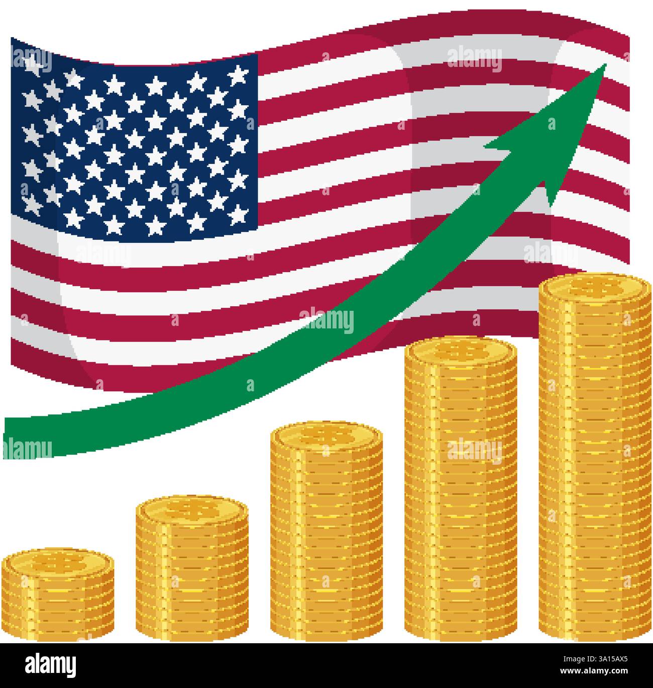 Illustration of increasing tariffs and economic growth Stock Vector ...