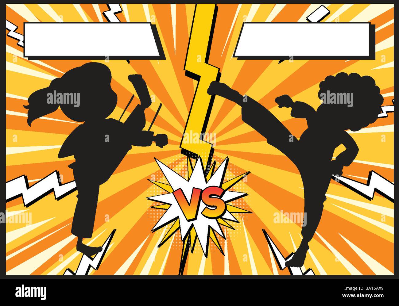 Silhouette two taekwondo fighters hi-res stock photography and images ...