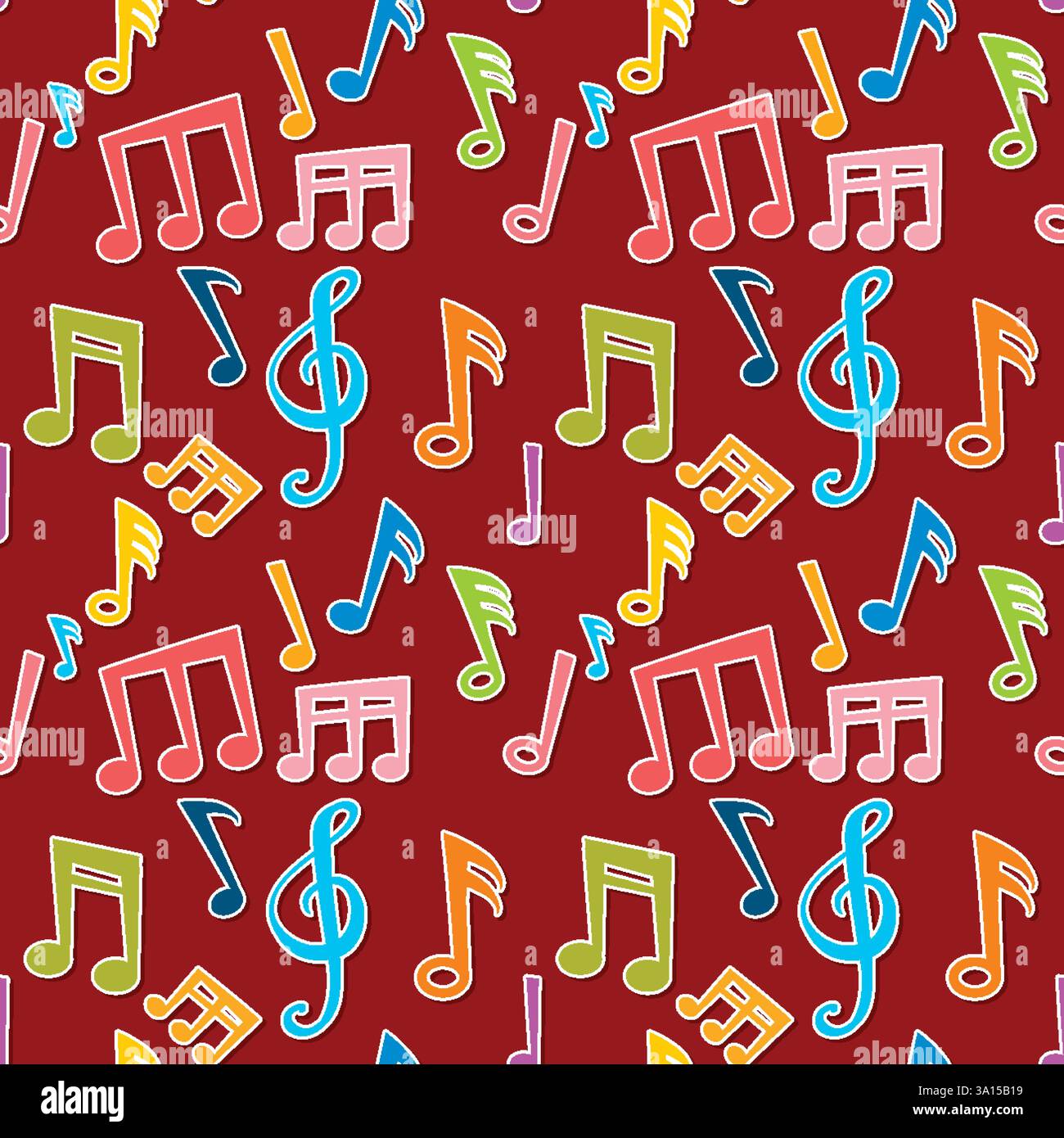 Vibrant music notes on a rich red background Stock Vector Image & Art ...