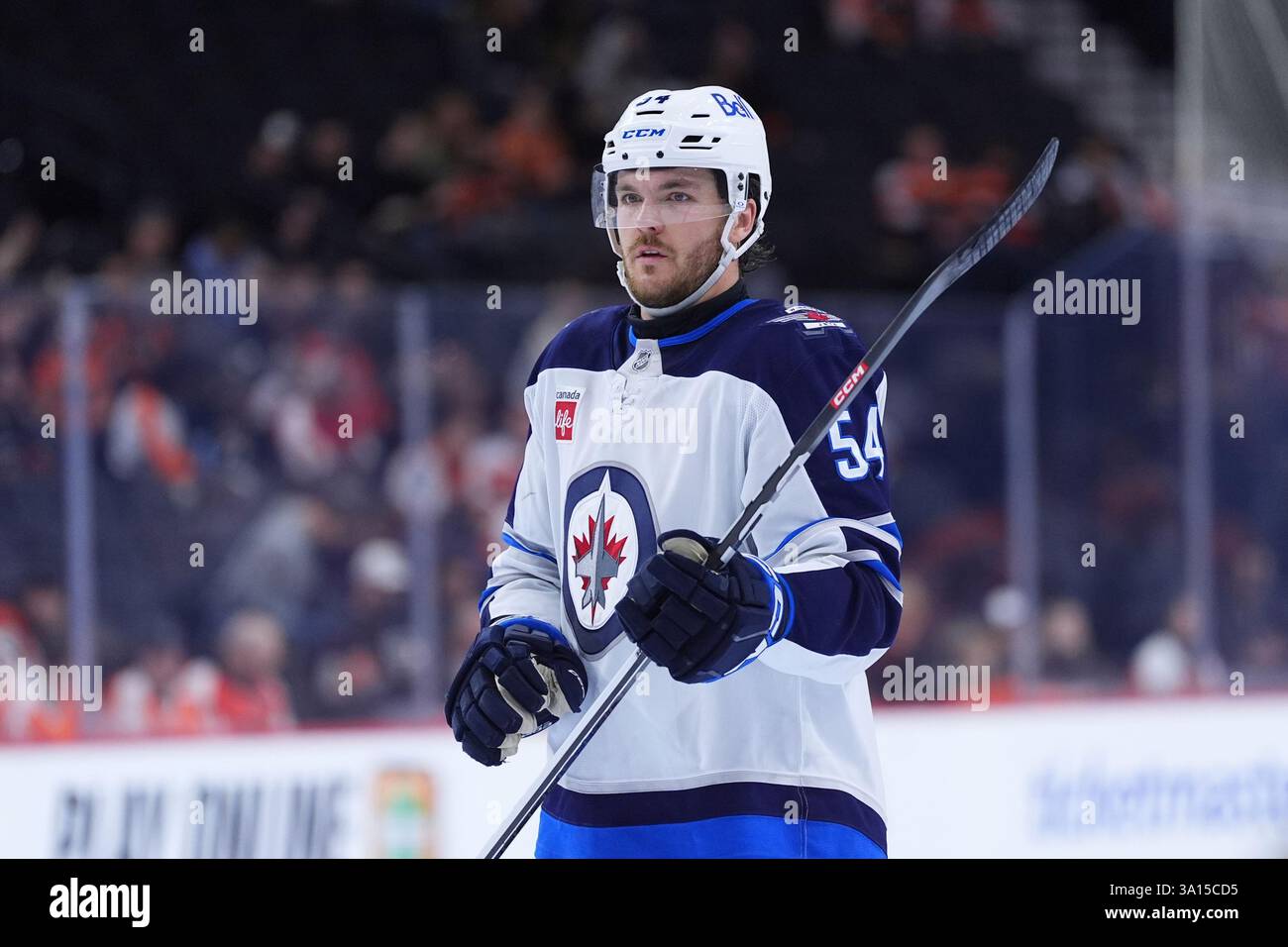 Winnipeg Jets' Dylan Samberg plays during an NHL hockey game Thursday ...