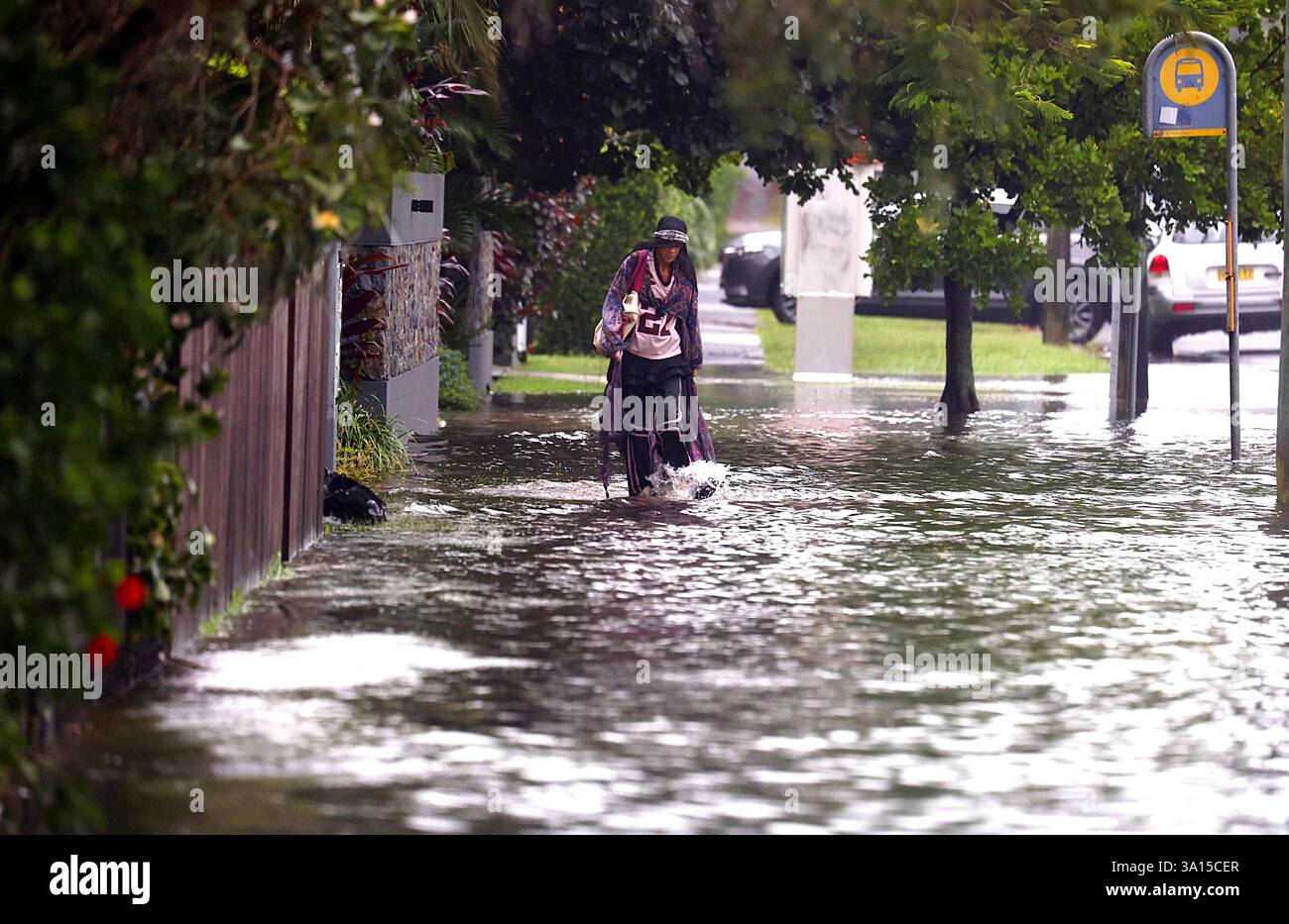 Byron Bay Lismore, Australia. 06th Mar, 2025. A person walks on a ...