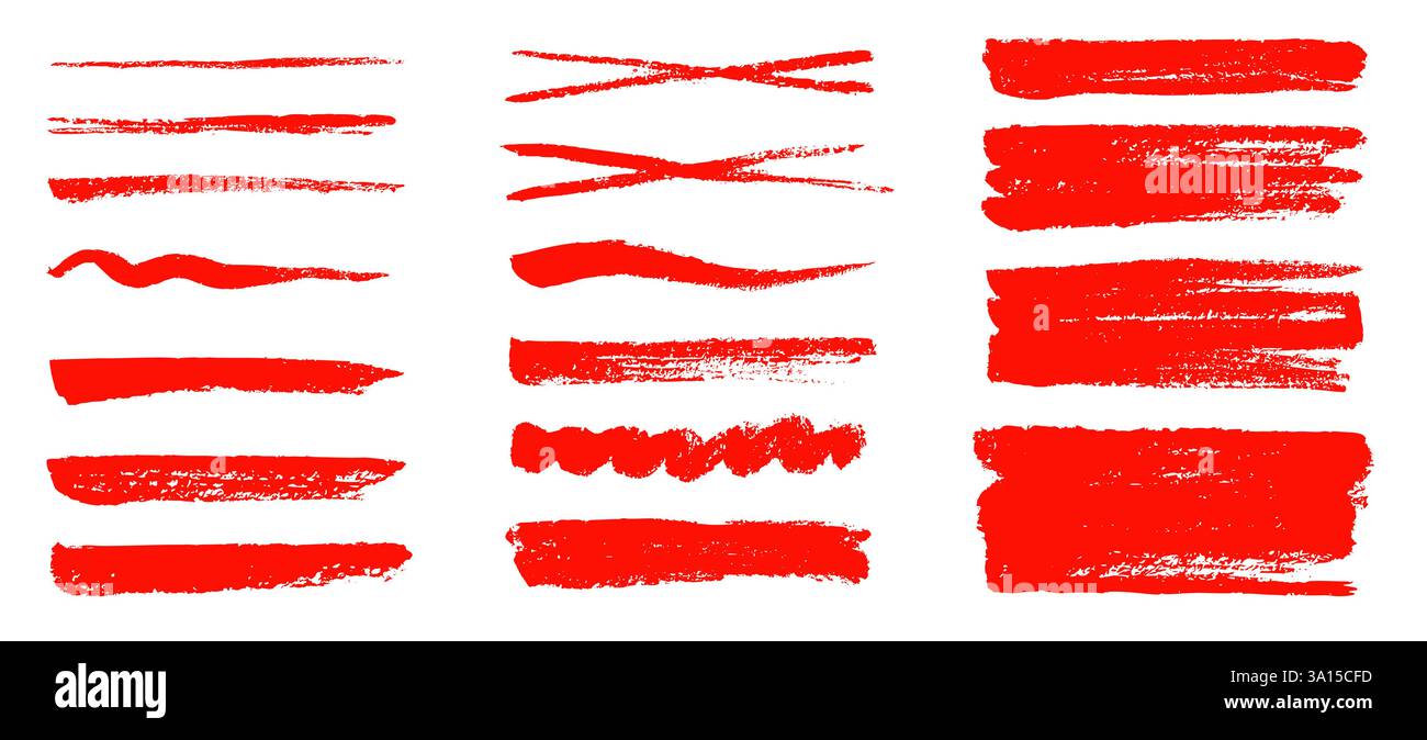 Brush texture red stroke underline highlight. Marker red pen highlight ...