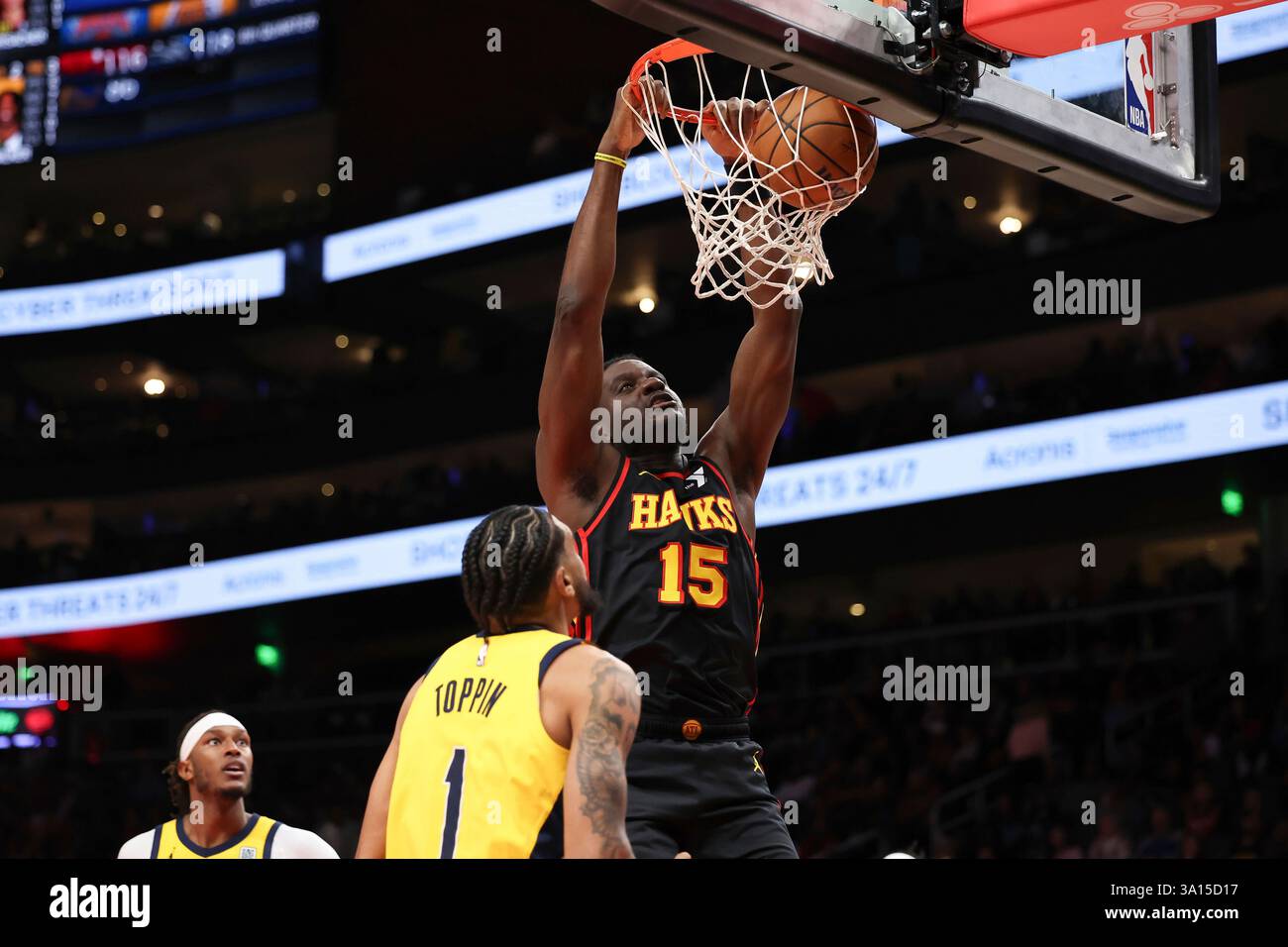 Atlanta Hawks center Clint Capela (15) dunks the basketball against ...