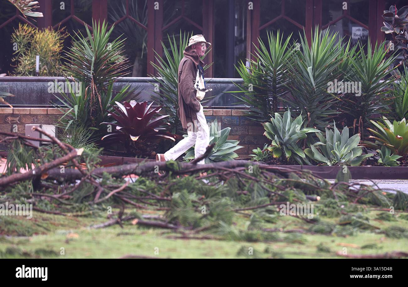 Scenes at Main Beach in Byron Bay March 7, 2025. A tropical cyclone set ...